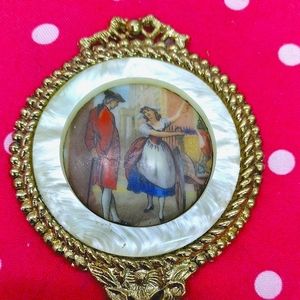 Vintage | Accents | Vintage Victorian Compact Handheld Mirror Small P ...